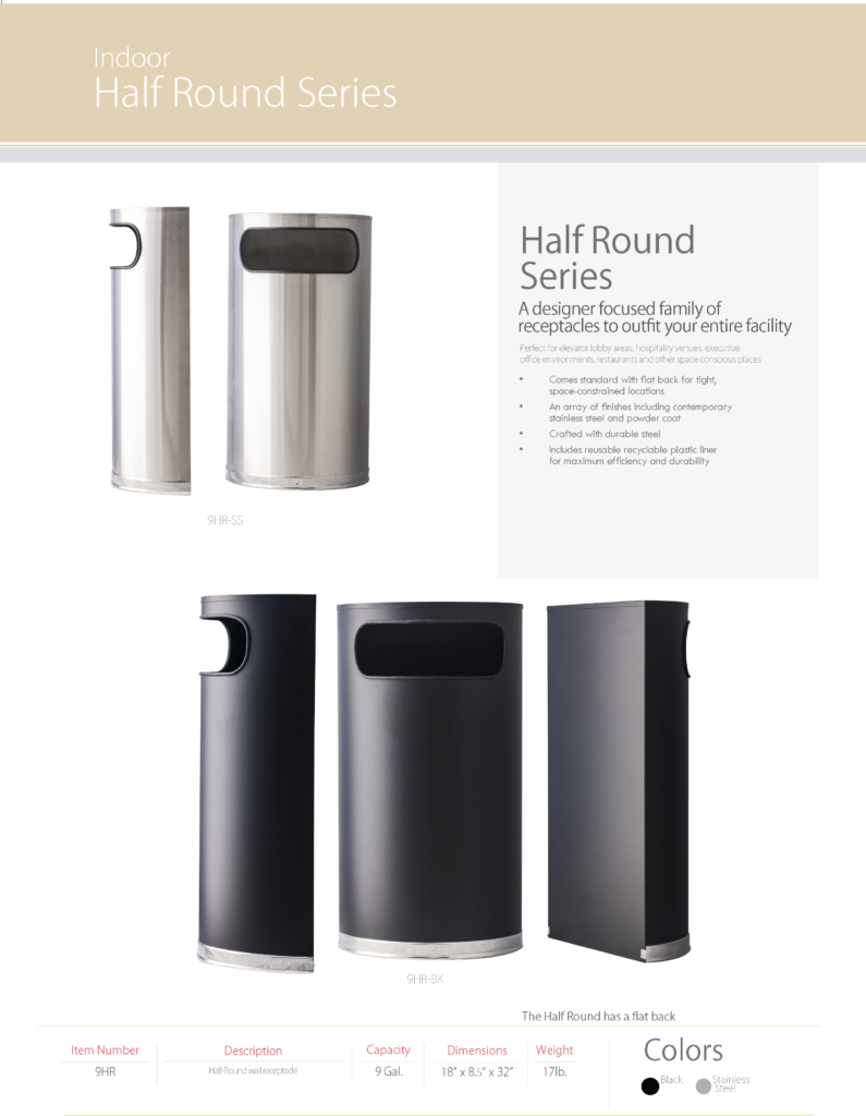 Witt Trash Container Half Round Series Catalog Page Pathed – Witt ...