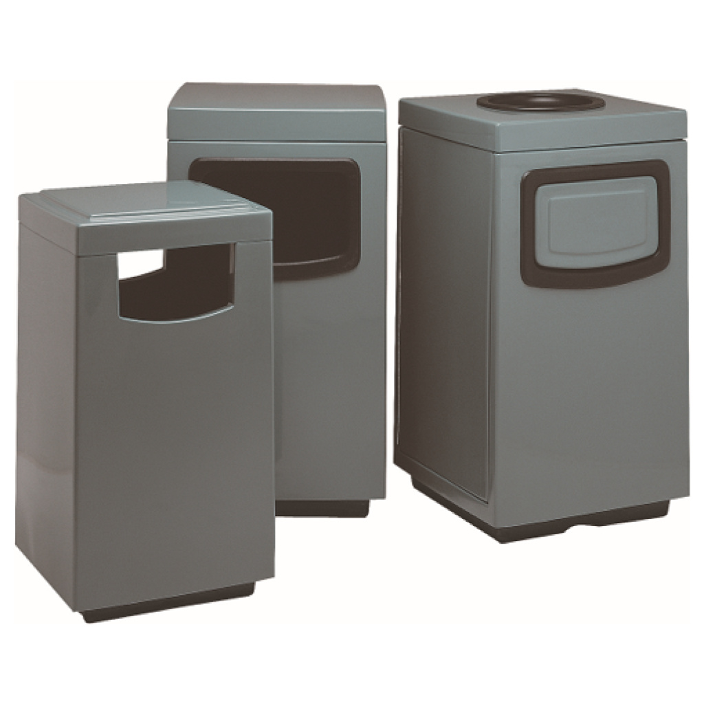 Fiberglass Square Side Entry | Commercial Trash Can | Bins